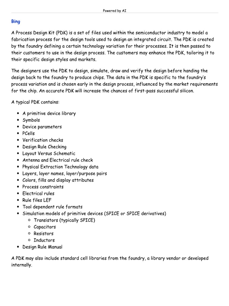 PDK Development | PDF