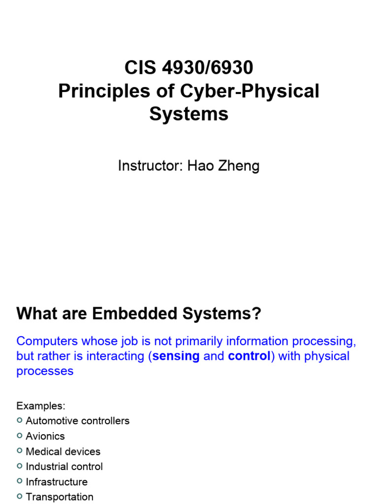 01 CyberPhysicalSystems | PDF | Embedded System | Computer Engineering