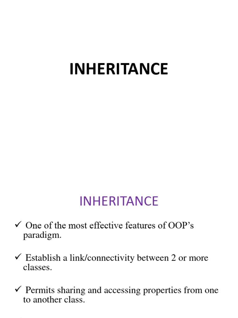Unit 1 Inheritance Pdf Method Computer Programming Inheritance Object Oriented Programming 