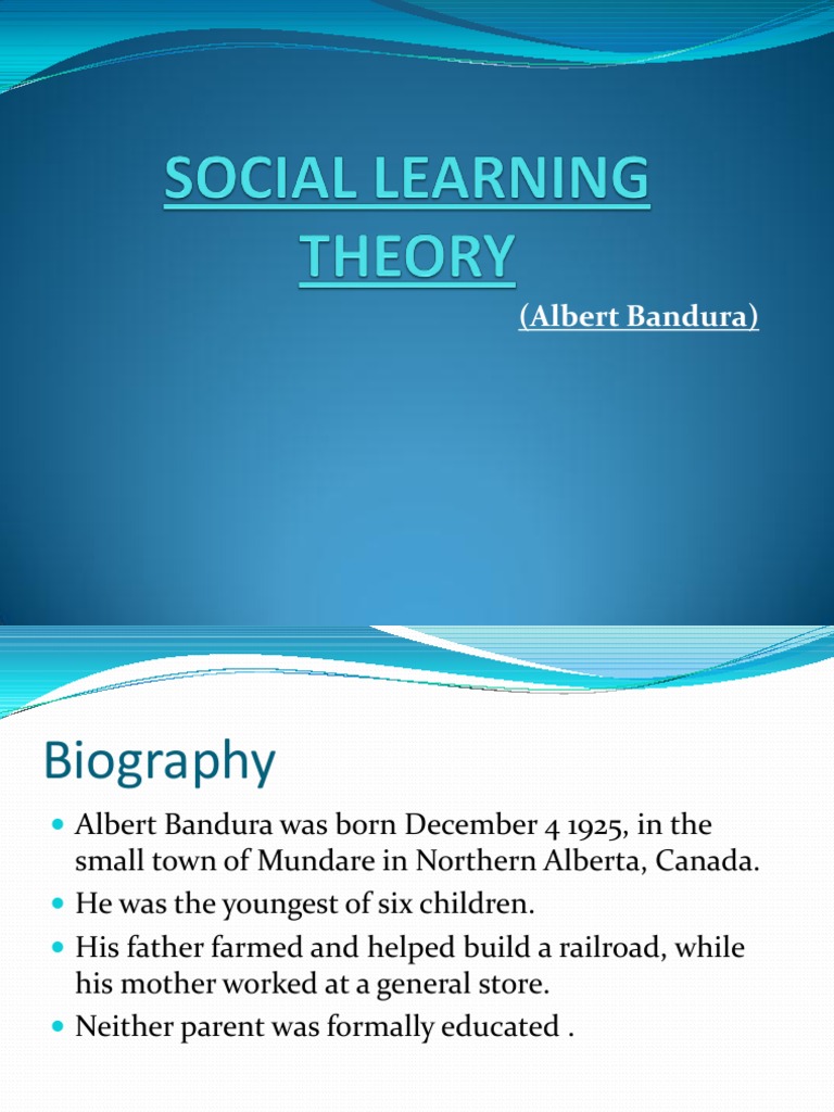Albert Bandura's Social Learning Theory | PDF | Learning Theory ...