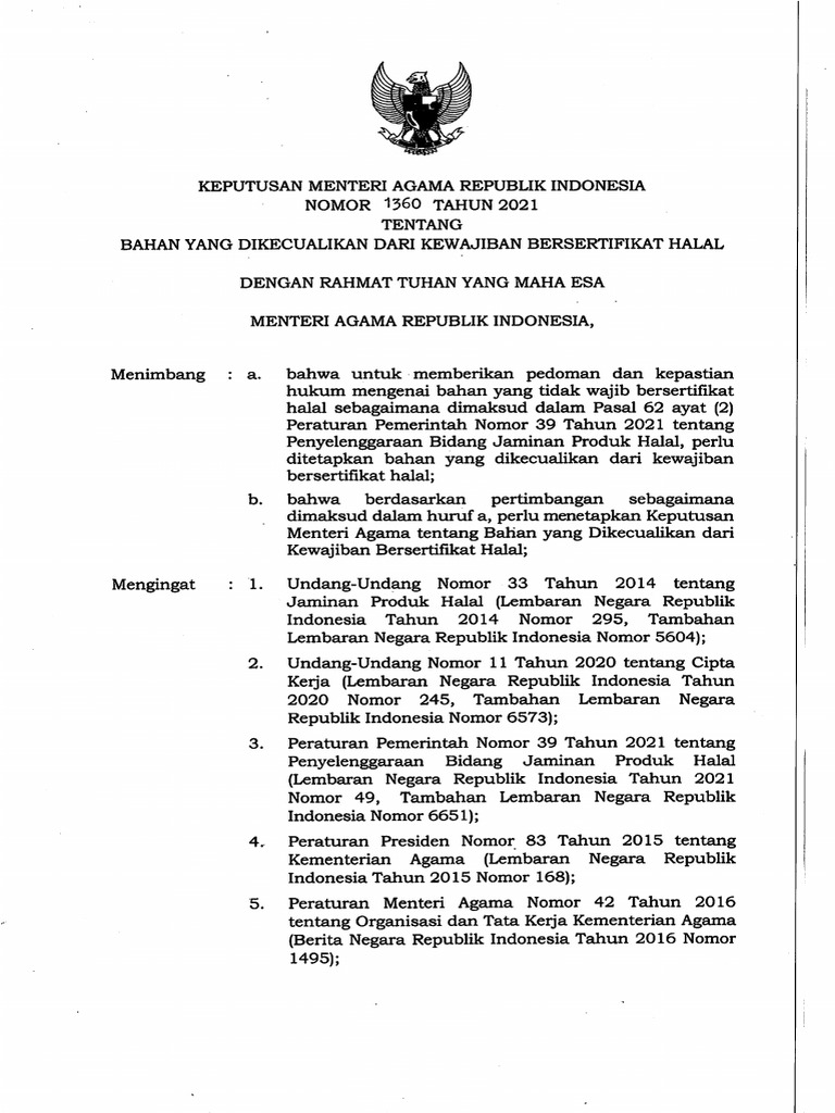 KMA 1360 Th. 2021 Bahan Positive List | PDF