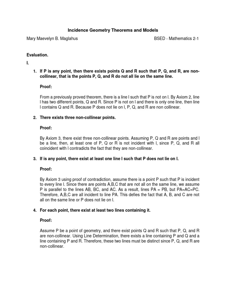 Incidence Geometry Theorems Explained | PDF