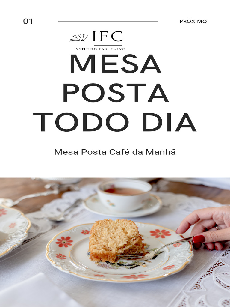 Mesa Posta Todo Dia - Aula 1 - Café da Manhã | PDF