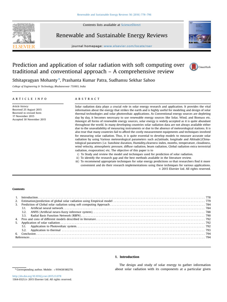 Prediction and Application of Solar Radi | PDF | Regression Analysis | Artificial Neural Network