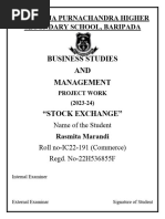 Final Stock Exchange Project Class12 | PDF | Stock Market | Stocks