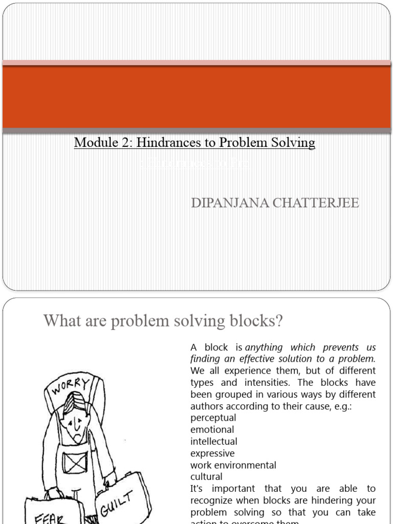 BS 309 Module 2 Barriers To Problem Solving | PDF | Thought | Decision ...