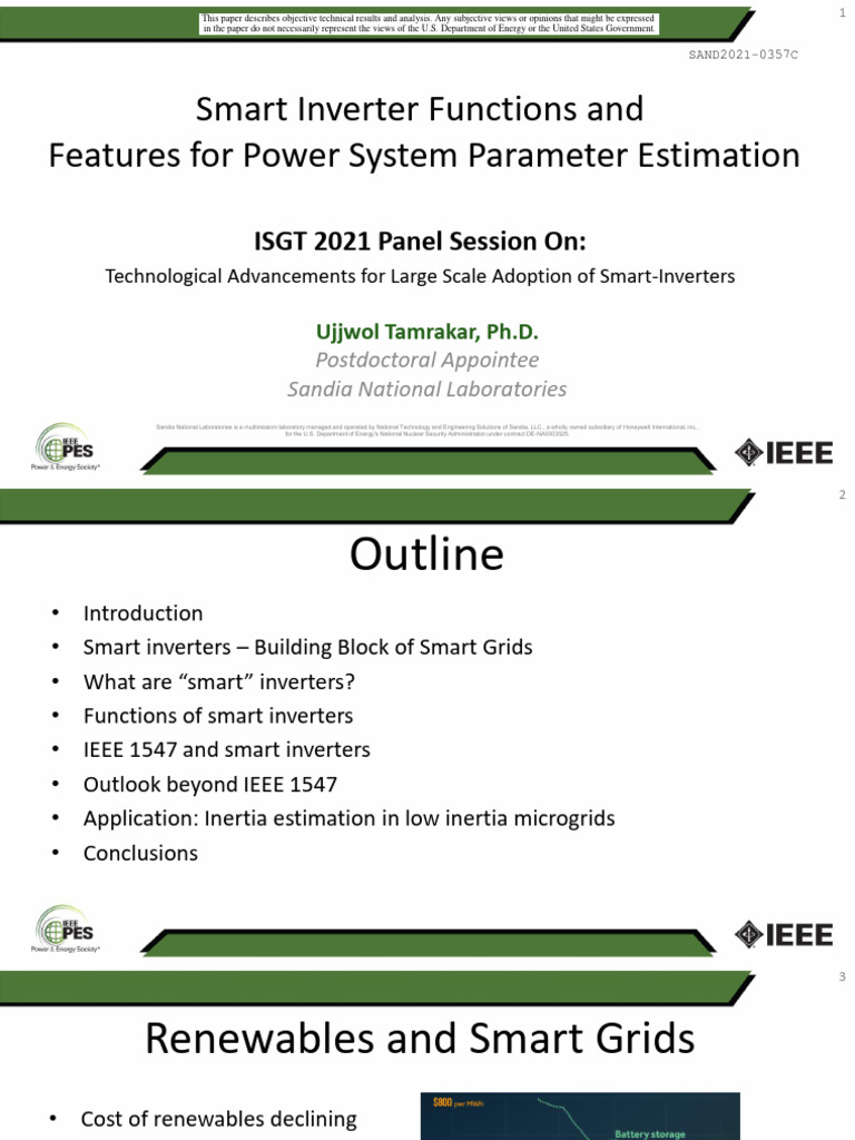 Smart Inverter Functions and Features For Power System Parameter Estimation | PDF | Electrical ...