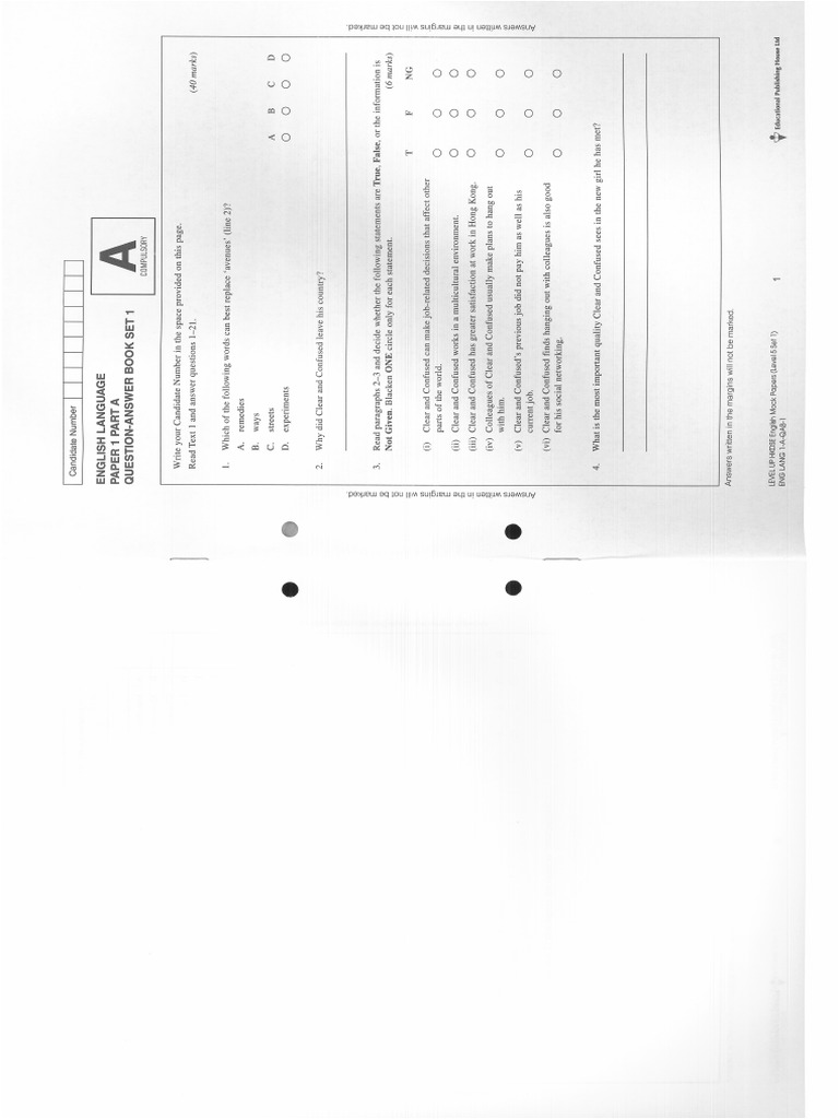 P1 Set 1 QA Book | PDF
