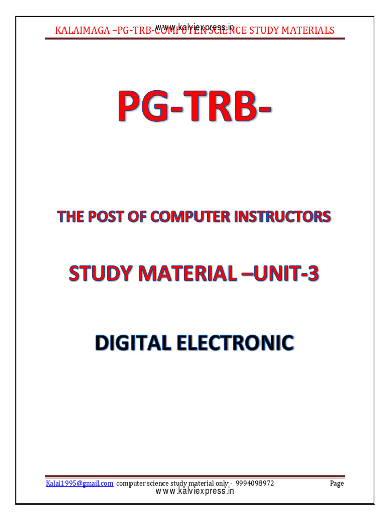 Pg-Trb-Kalviexpress of Computer Instructors Study Material Unit-3 | PDF