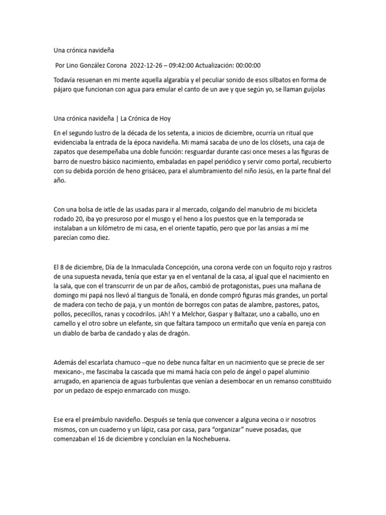 Una Cronica Navideña | PDF