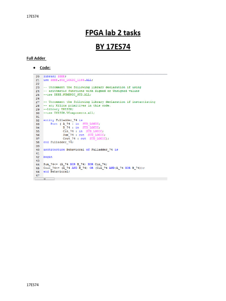 Fpga Lab 2 Tasks Pdf