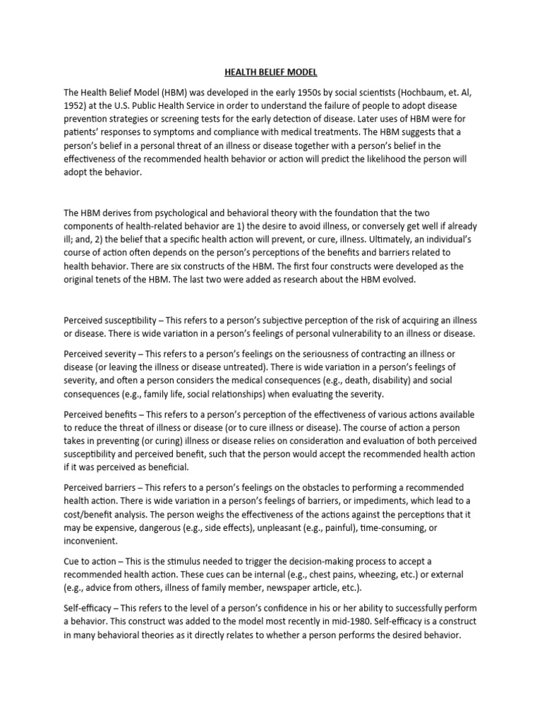 Health Models | Download Free PDF | Psychology | Psychological Concepts