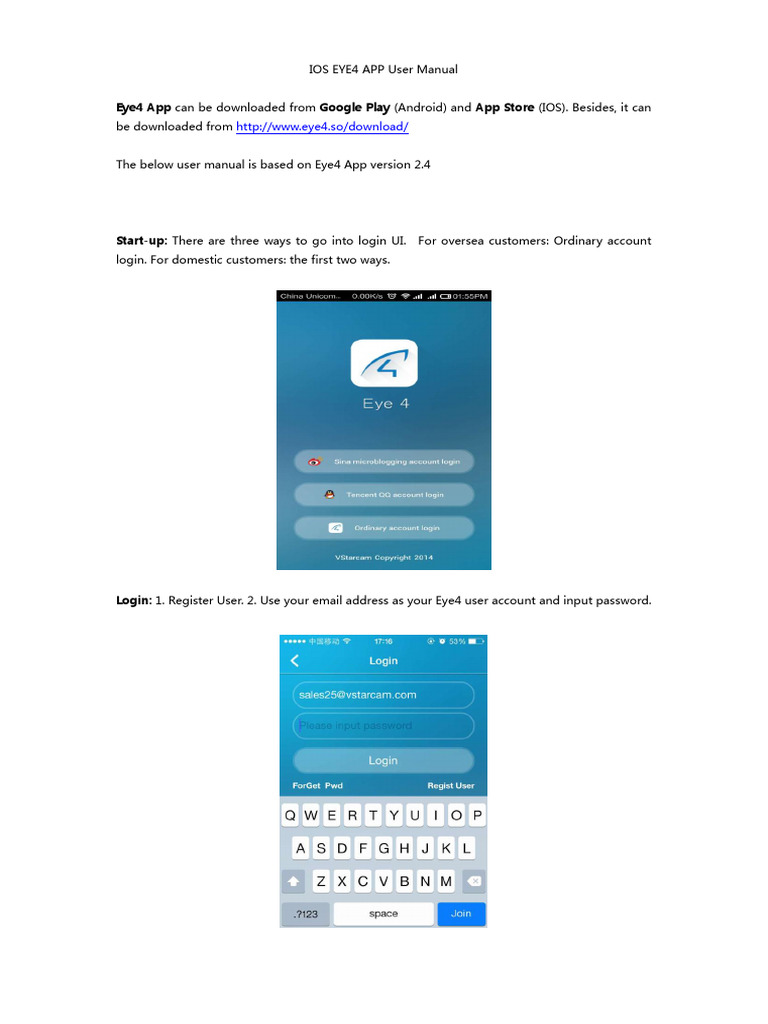 Eye4 App iOS User Manual Guide | PDF | Qr Code | Ios