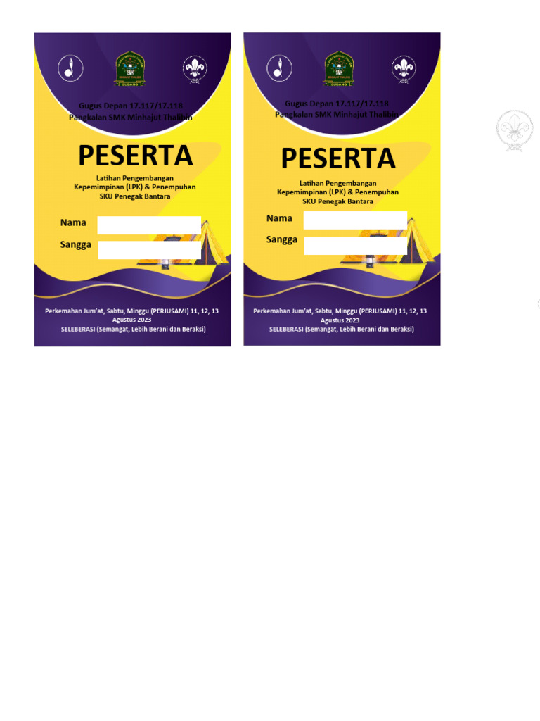 Name Tag Pramuka Yamin Ok | PDF