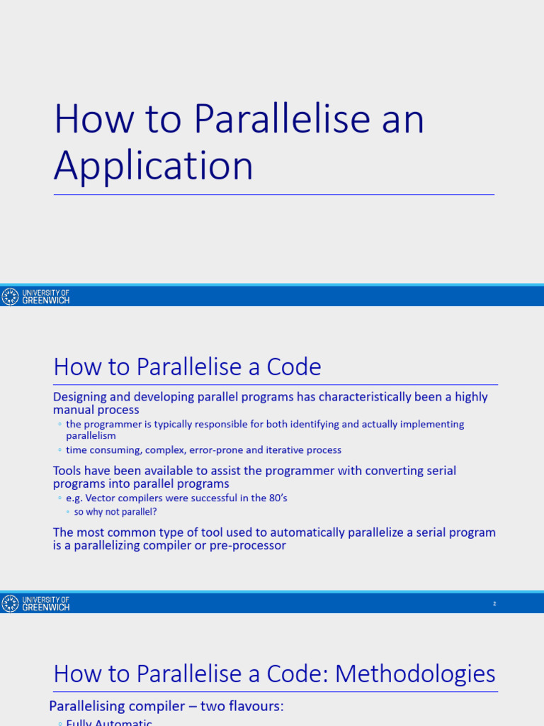 How To Parallelise An Application | PDF | Parallel Computing | Process (Computing)