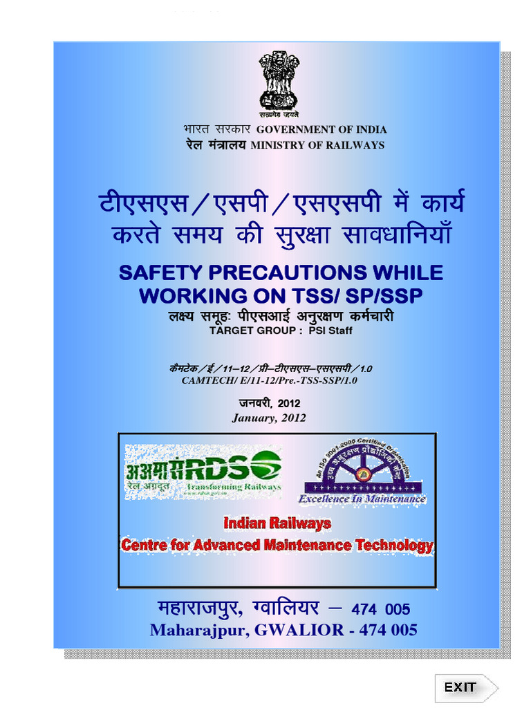 Pocketbook On Safety Precautions While Working On TSS-SSP | PDF | Rail Transport | Transport