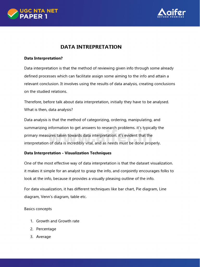 Data Intrepretation Full Material | PDF | Data Analysis | Ratio