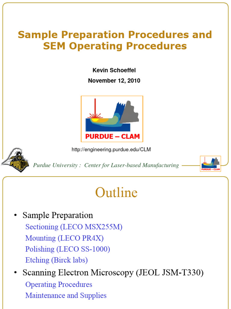 Sample Prep and SEM Procedures | PDF | Scanning Electron Microscope ...
