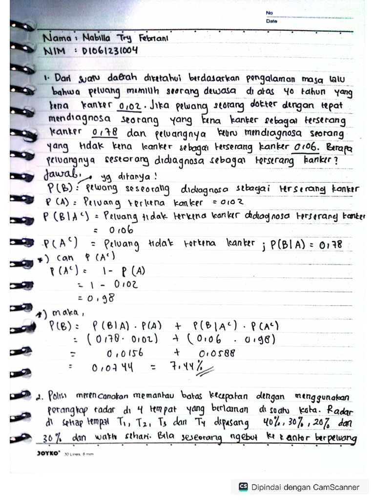 Probabilitas Tugas P6 | PDF
