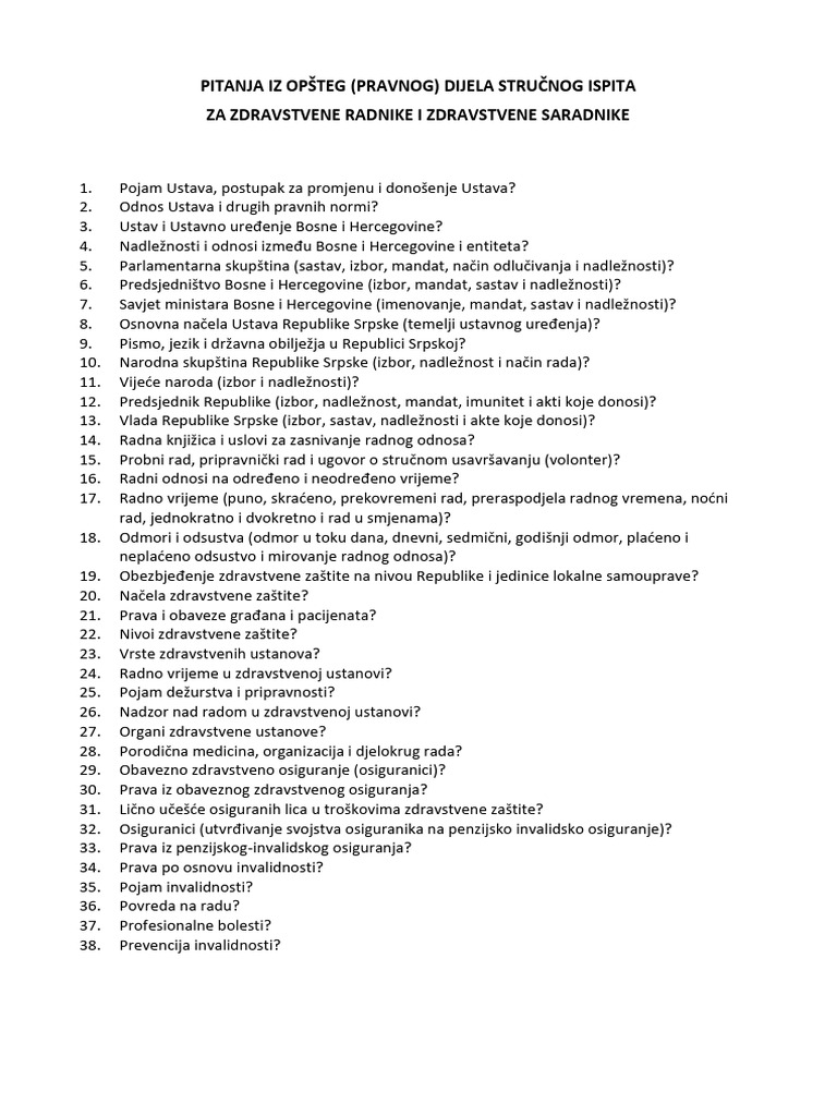 0-1 Pravni Dio, Uputstvo I Prijava Za STR - ISPIT | PDF