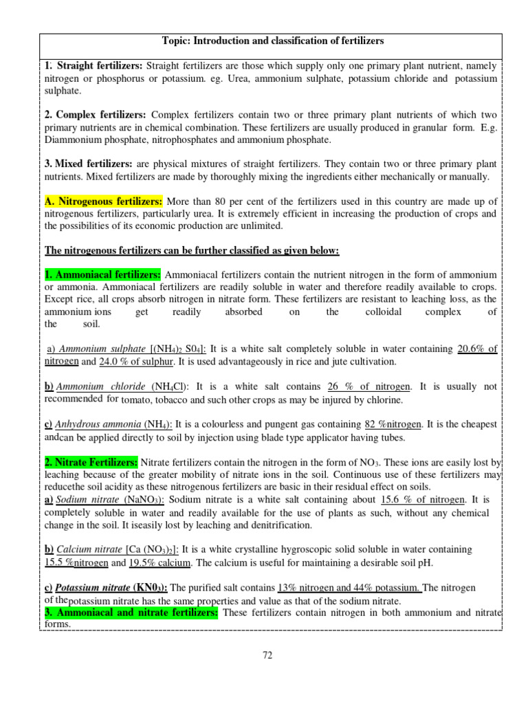 Potassic Fertilizers and Their Uses | PDF