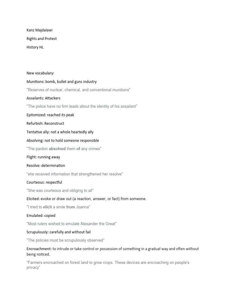 IB History Paper 1 Rights and Protests Unit Notes | PDF | Politics ...