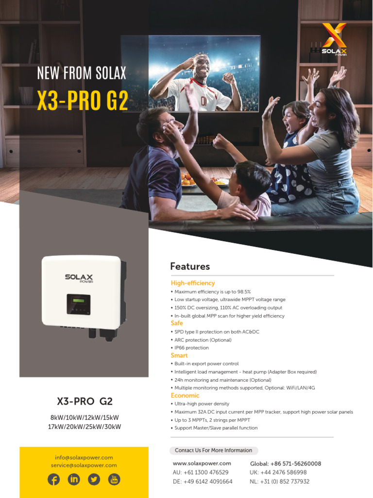 SOLAX X3-Pro-G2-Datasheet-En | PDF | Alternating Current | Quantity
