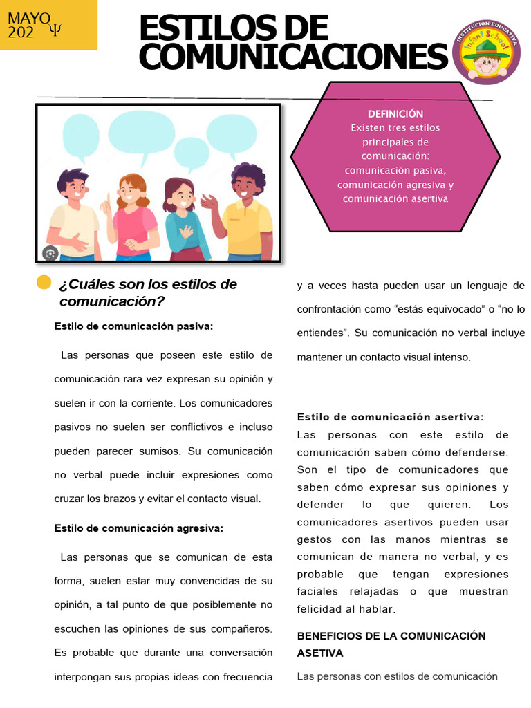 Boletín Estilos de Comunicación | PDF | Comunicación | Comunicación no ...