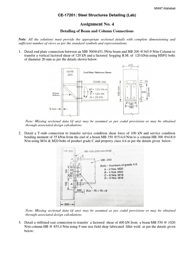 Assignment No 4 | Download Free PDF | Beam (Structure) | Column
