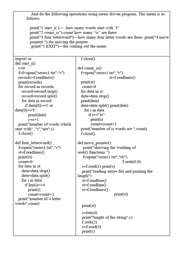 12 - COMPUTER SCIENCE PRACTICAL COPY - Removed | PDF | Menu (Computing) | Software Development