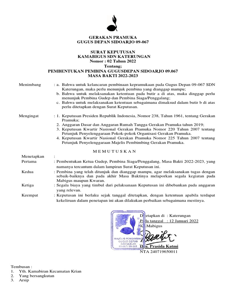 SK Pembina Pramuka | PDF