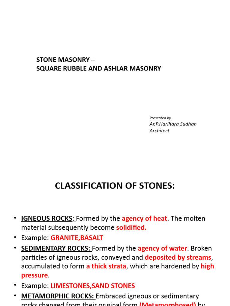 Ashlar vs. Rubble Masonry Explained | PDF | Masonry | Rock (Geology)
