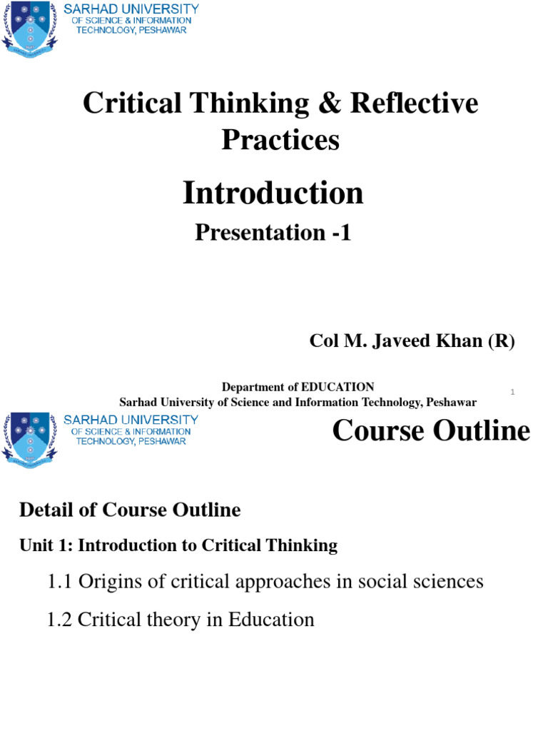 1. Critical Thinking 1 | PDF | Critical Thinking | Thought