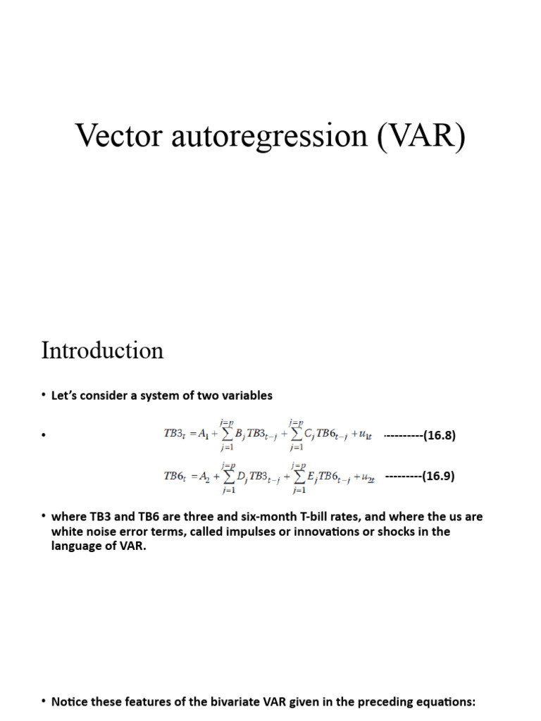 Vector Autoregression (VAR) | PDF | Vector Autoregression | Errors And ...