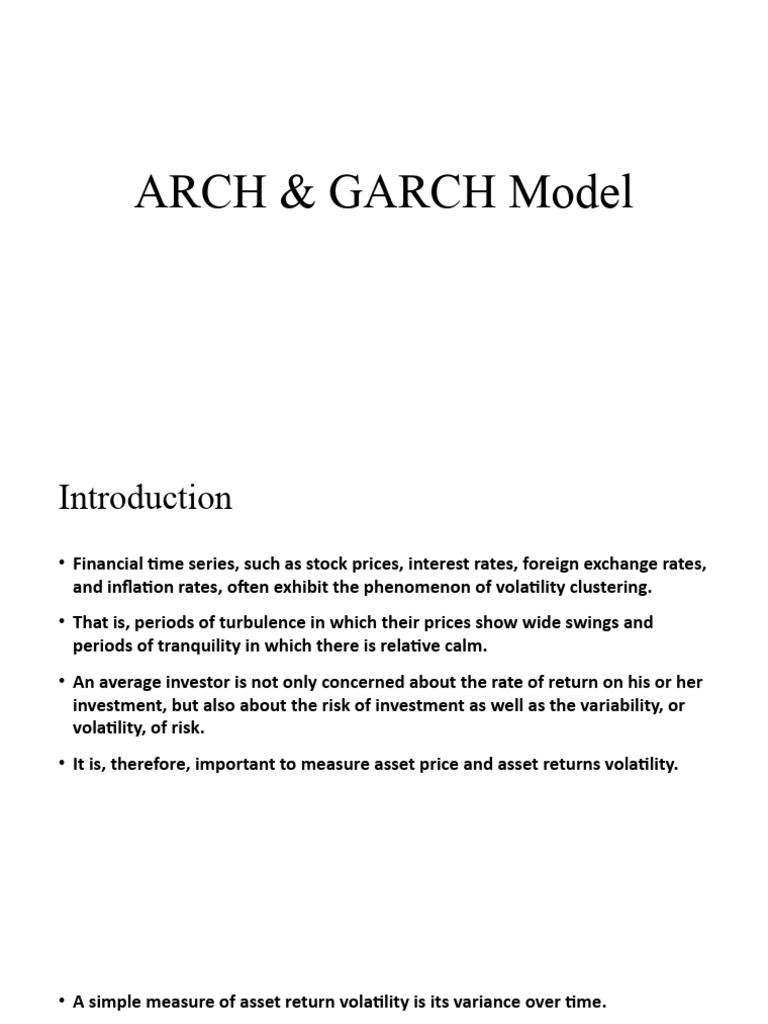 Arch & Garch Model | PDF | Errors And Residuals | Regression Analysis