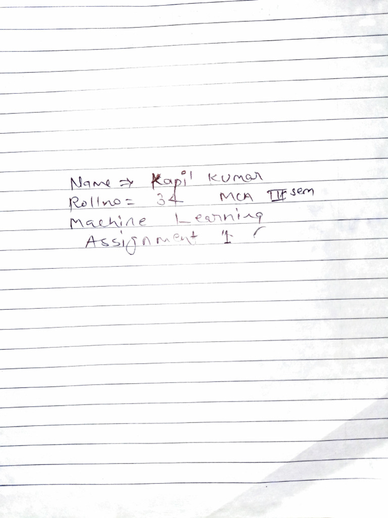 Machine Learning Assignment Pdf