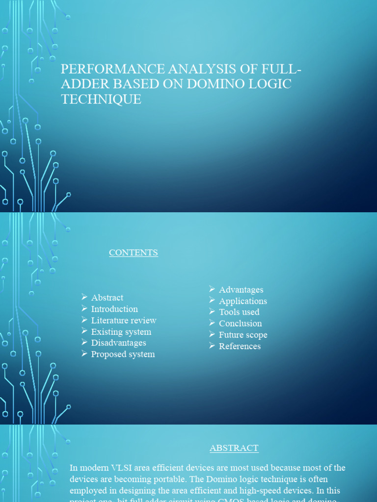 Performance Analysis of Full-Adder Based On Domino Logic Technique | PDF | Cmos | Logic Gate