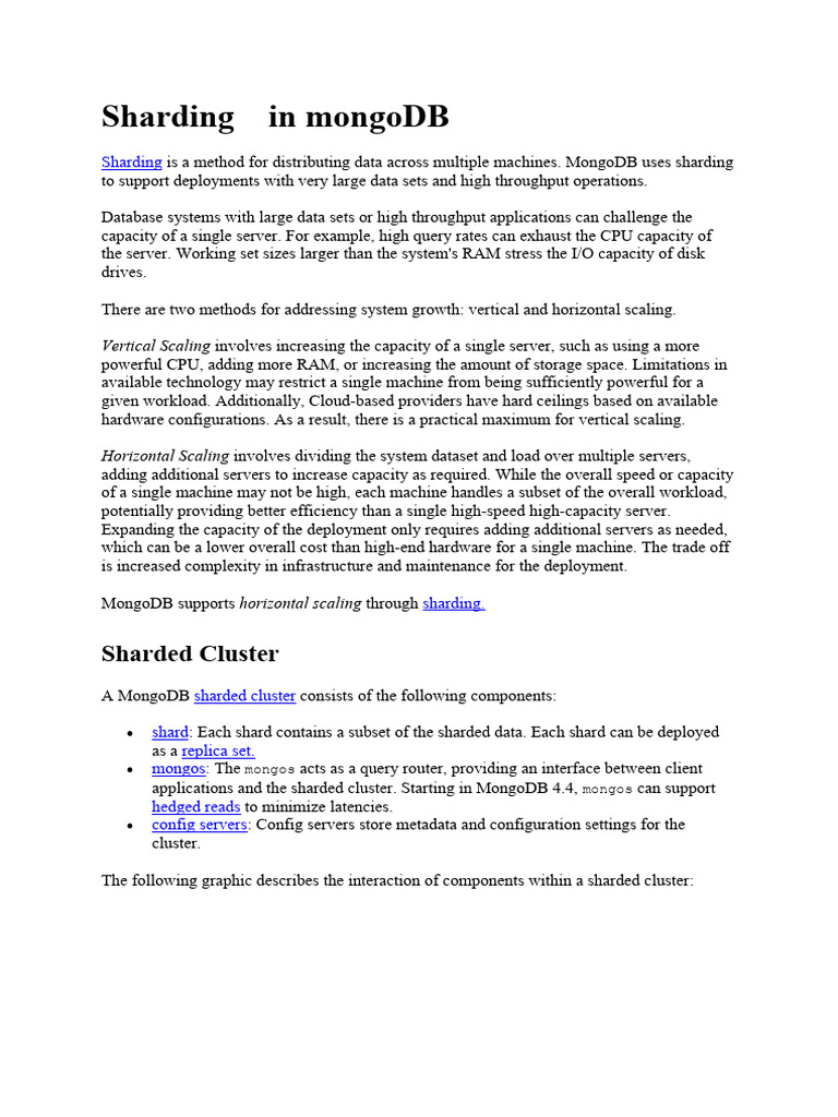 Sharding In Mongodb Pdf Mongo Db Scalability