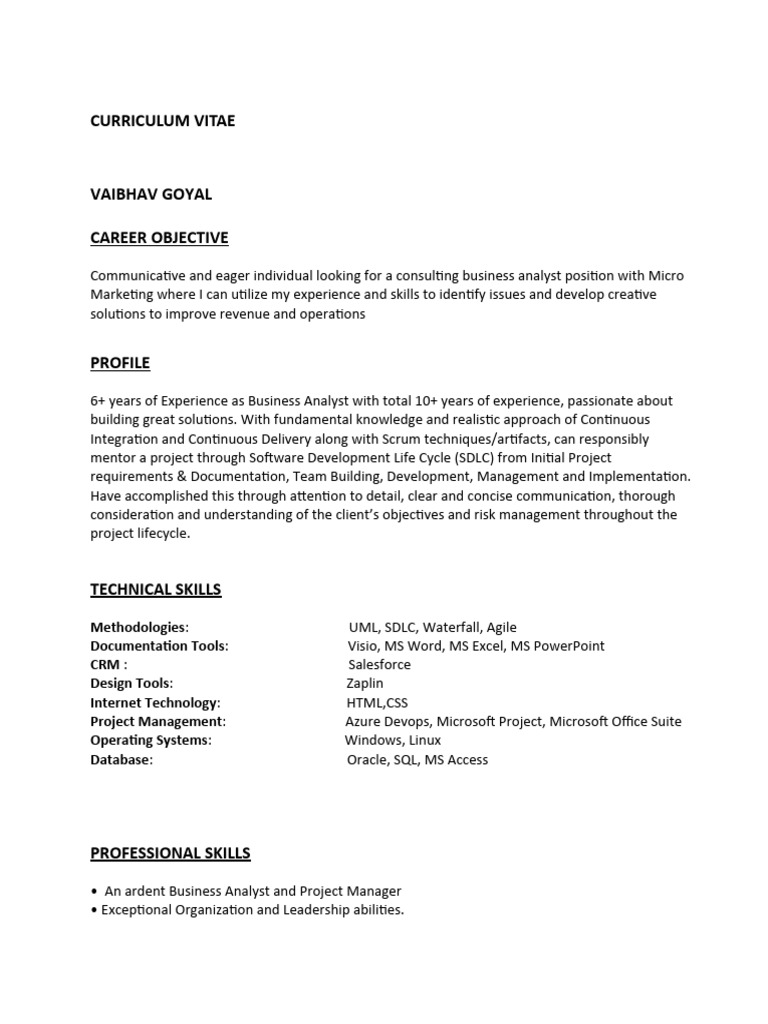 Vaibhav Goyal CV | Download Free PDF | Software Development Process | Scrum (Software Development)