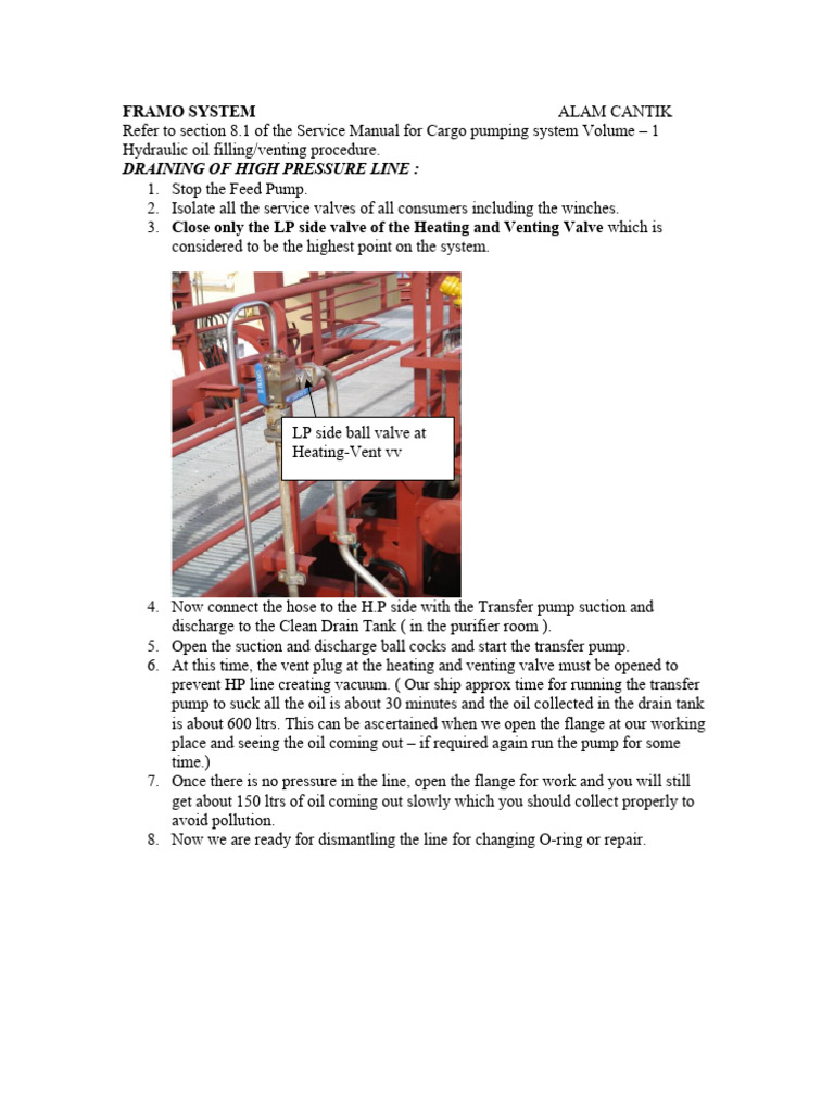 FRAMO SYSTEM Drain and Vent | PDF | Pump | Valve