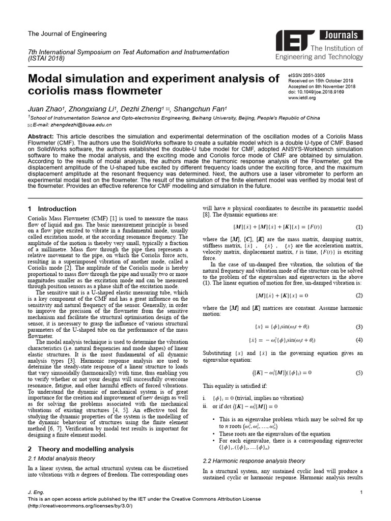 Modal Simulation and Experiment Analysis of Coriol | PDF | Normal Mode ...
