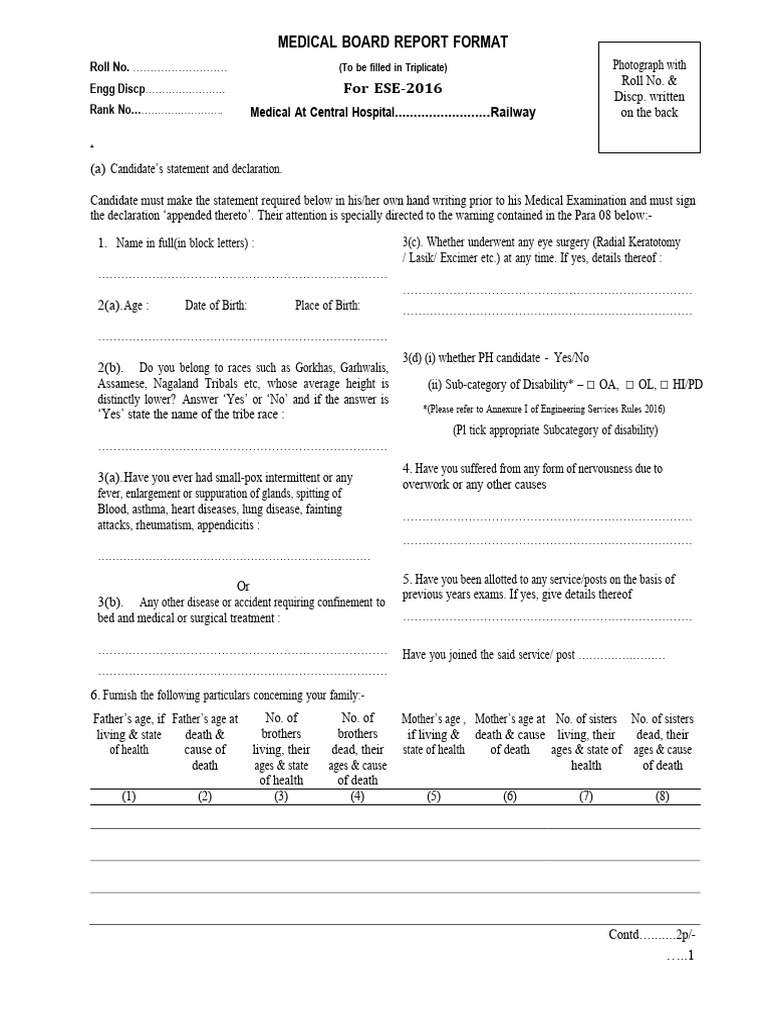 1 Medical Board Format ESE 091216 | PDF | Medical Specialties ...