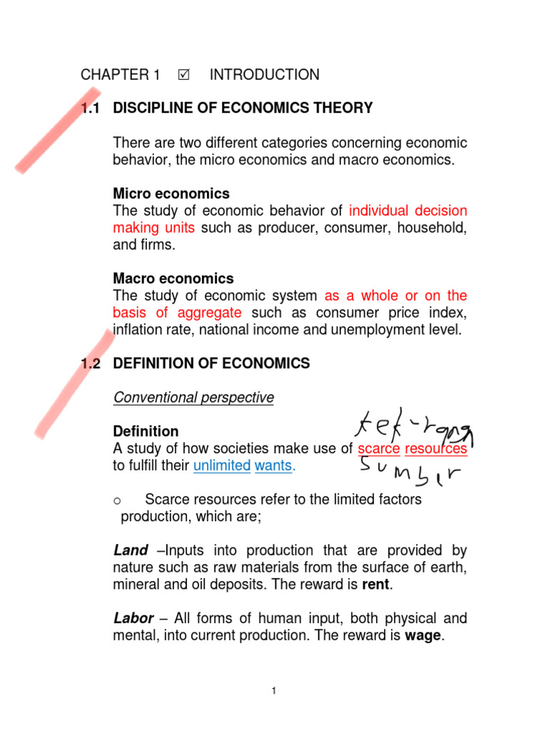 Eco415 Chapter 1 - Introduction | PDF | Economics | Economic System