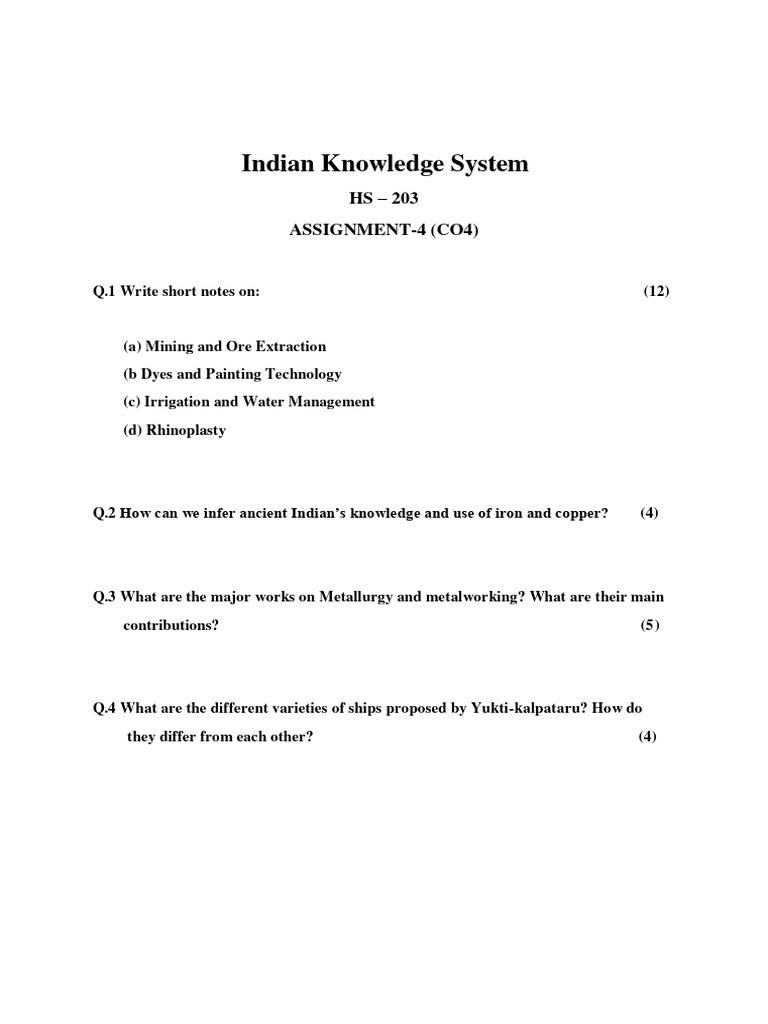 IKS HS-203 Assignment 4 | PDF