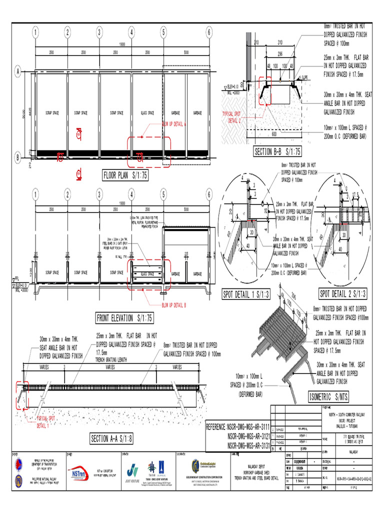 Section B-B S/1:75: Typical Spot Detail 2 Blow Up Detail A | PDF ...