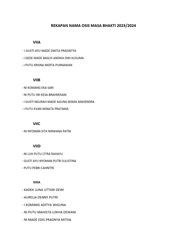 OSIS 2023/2024 Member List | PDF