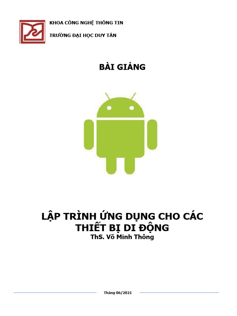 Vo Minh Thong - 2022 - Bai Giang Lap Trinh Ung Dung Di Dong. CR424 - 2022S - REF | PDF