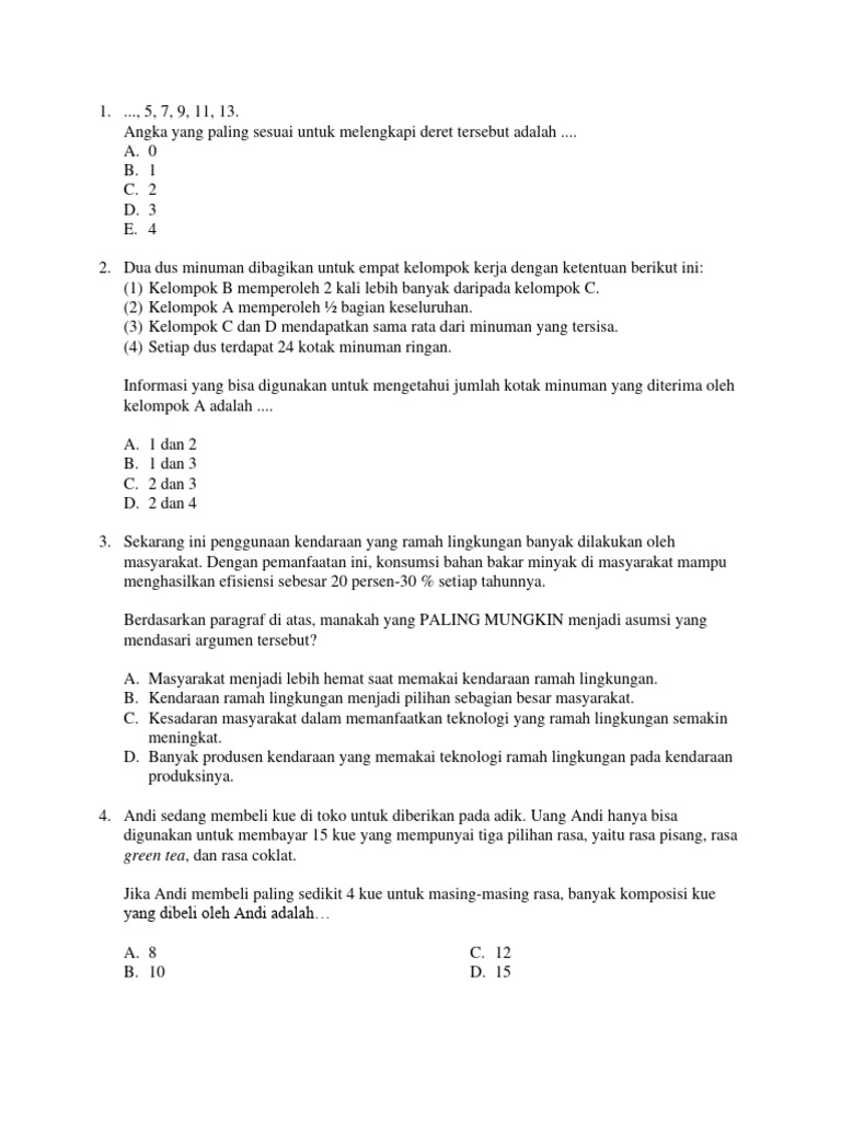 Soal Penalaran Umum | PDF