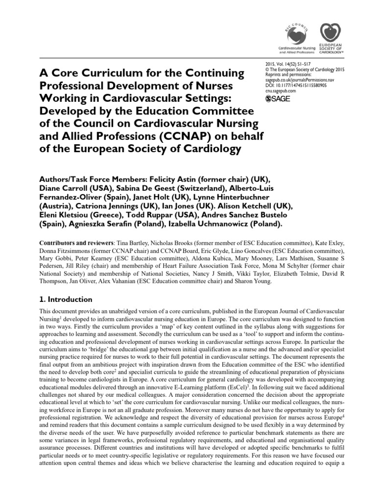 Cardiovascular Nursing Core Curriculum | PDF | Coronary Artery Disease ...