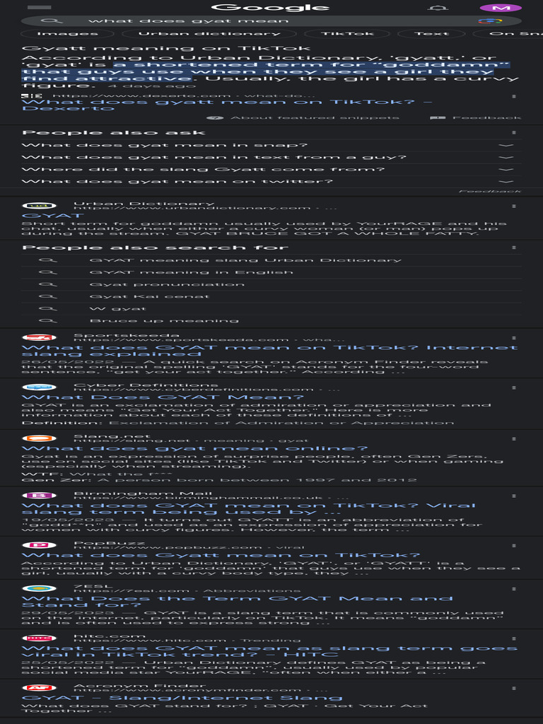 What Does Gyat Mean - Google Search | Download Free PDF | Human ...